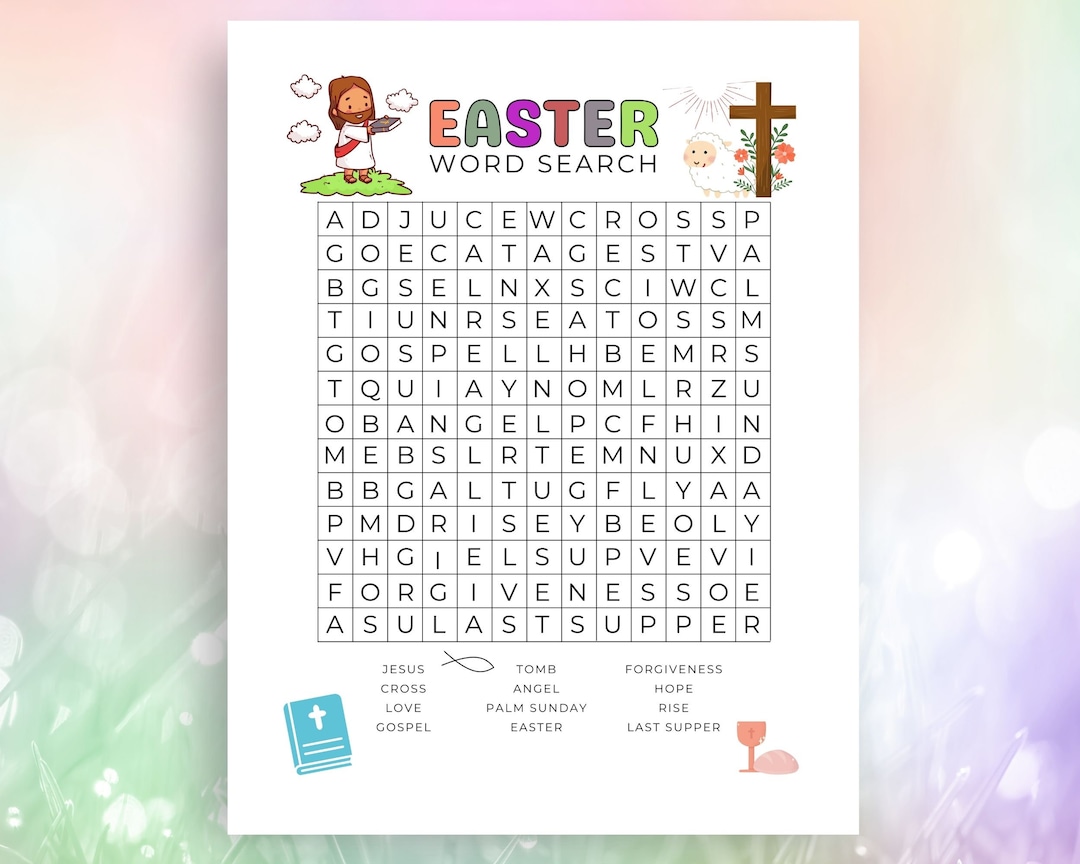 Religious Easter Word Search, Printable Preschool Activity Sheet ...