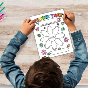 Teacher Appreciation Coloring Flower, Printable Gift for Teacher ...