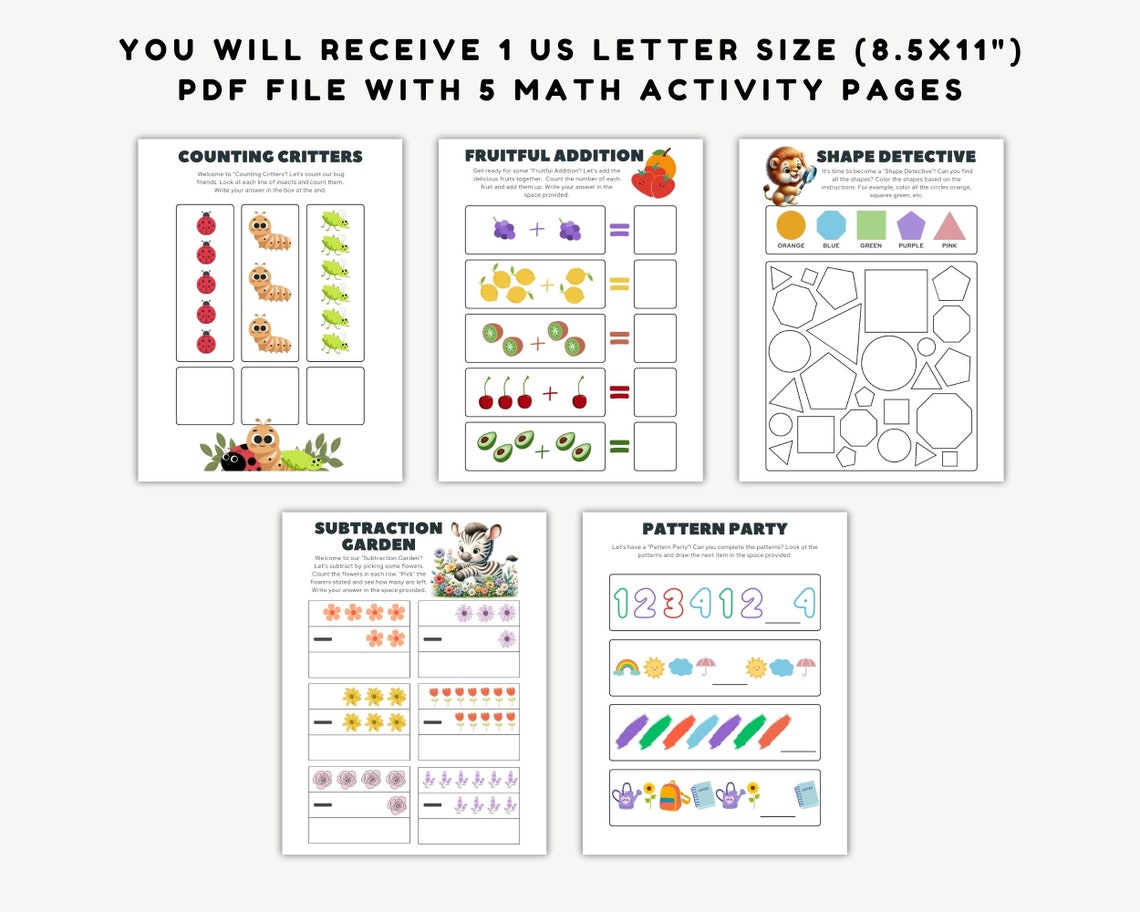 Spring Math Worksheets for Preschool & Kindergarten Educational ...