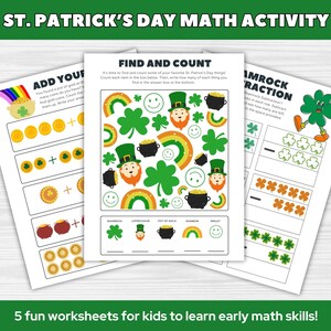 Preschool Printable Math Activity for St. Patrick's Day | Learn to ...