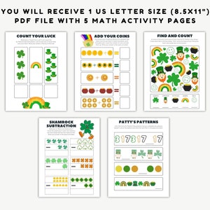 Preschool Printable Math Activity for St. Patrick's Day | Learn to ...