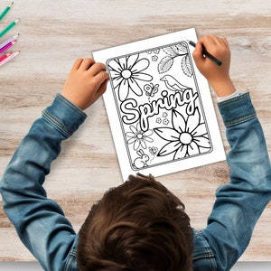 Hello Spring Coloring Pages | Printable Spring Coloring Page for Kids ...