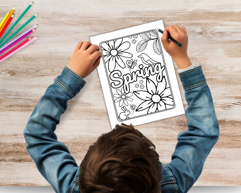 Hello Spring Coloring Pages | Printable Spring Coloring Page for Kids ...