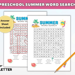 Summer Printable Word Search | Printable Preschool Classroom Activity ...