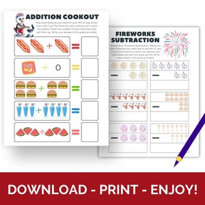 4th of July Preschool Worksheets, Fun Printable Math Activities for ...