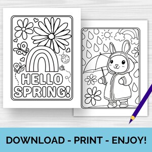 Hello Spring Coloring Pages | Printable Spring Coloring Page for Kids ...