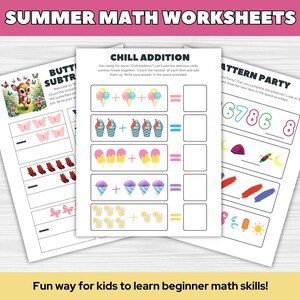Summer Math Preschool Worksheets, Printable Math Activity for Kids ...