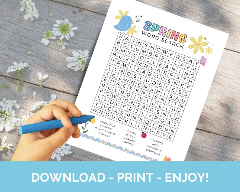Preschool Spring Word Search | Printable Spring Activity for Kids ...
