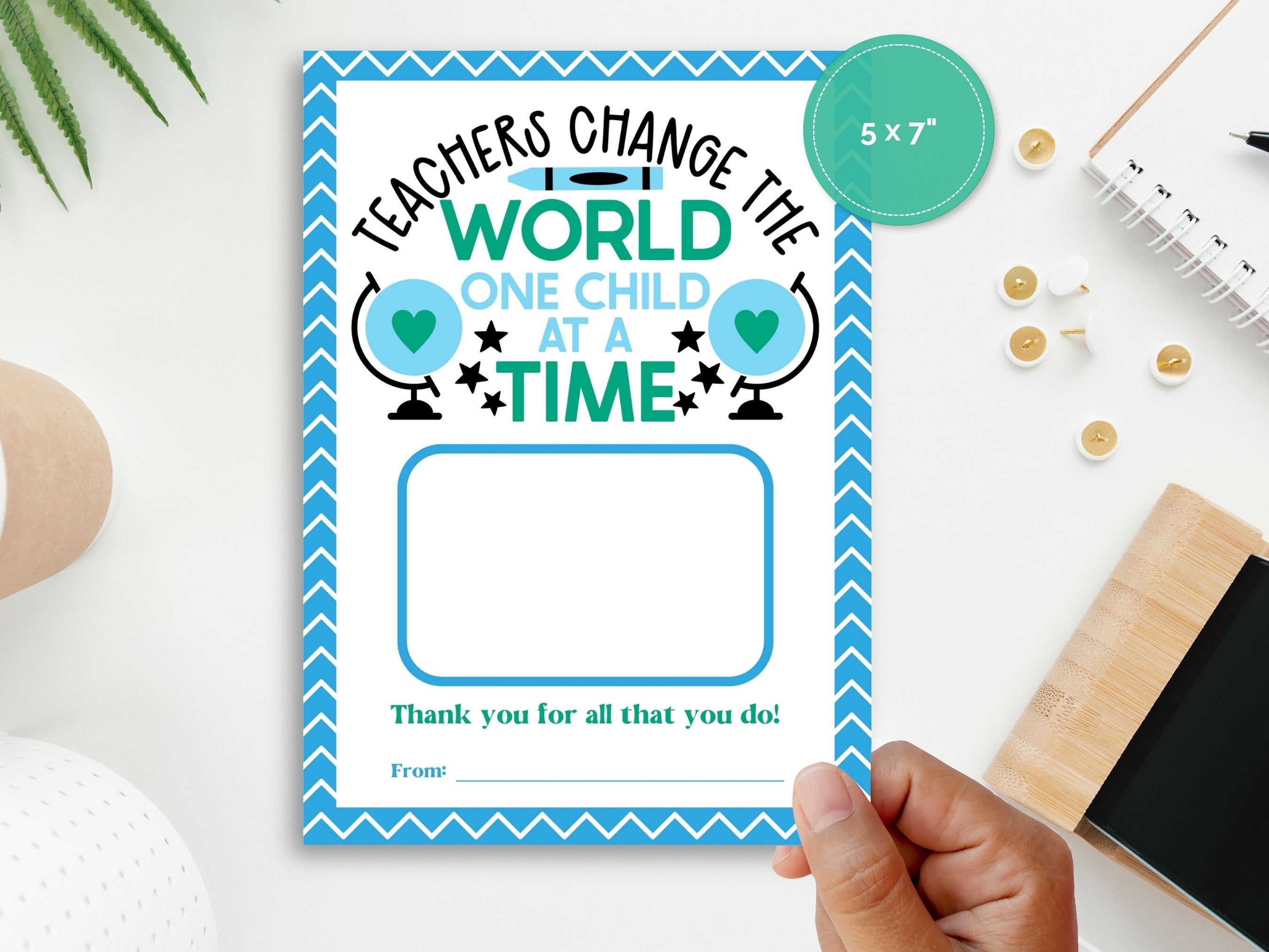 Teacher Appreciation Gift Card Holder, Printable Teacher Thank You Card ...