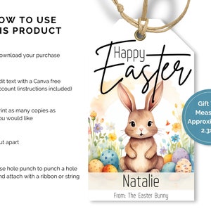 Editable Easter Basket Tag | Printable Easter Basket Name Tag | Easter ...