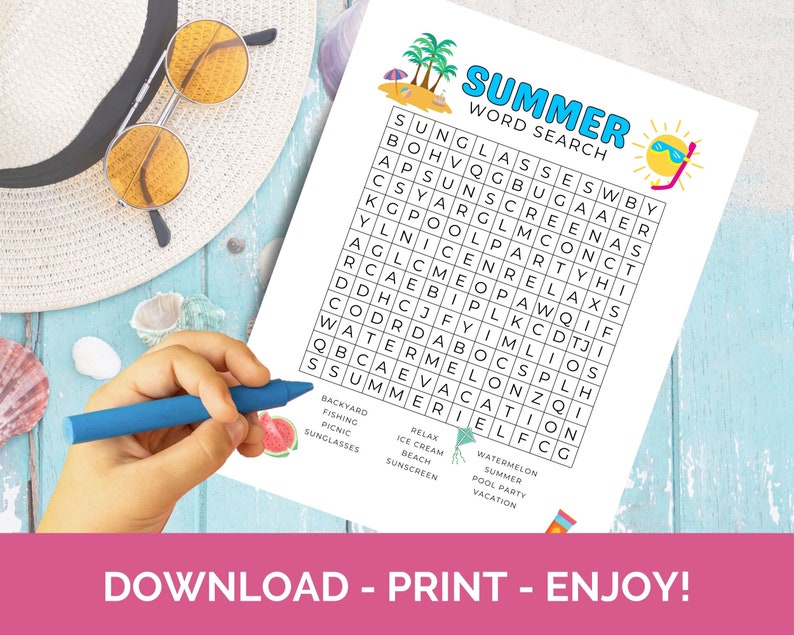 Summer Printable Word Search | Printable Preschool Classroom Activity ...