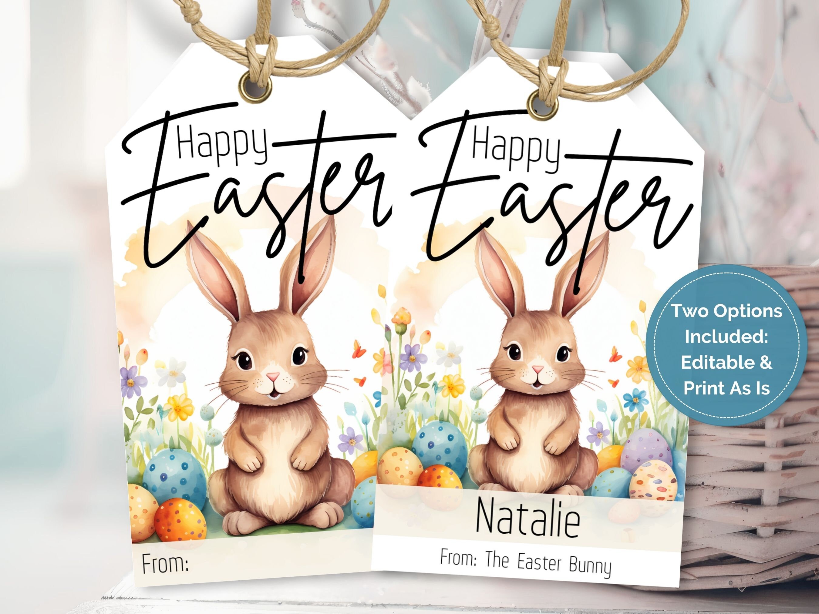 Editable Easter Basket Tag Printable Easter Basket Name Tag Easter Tag ...