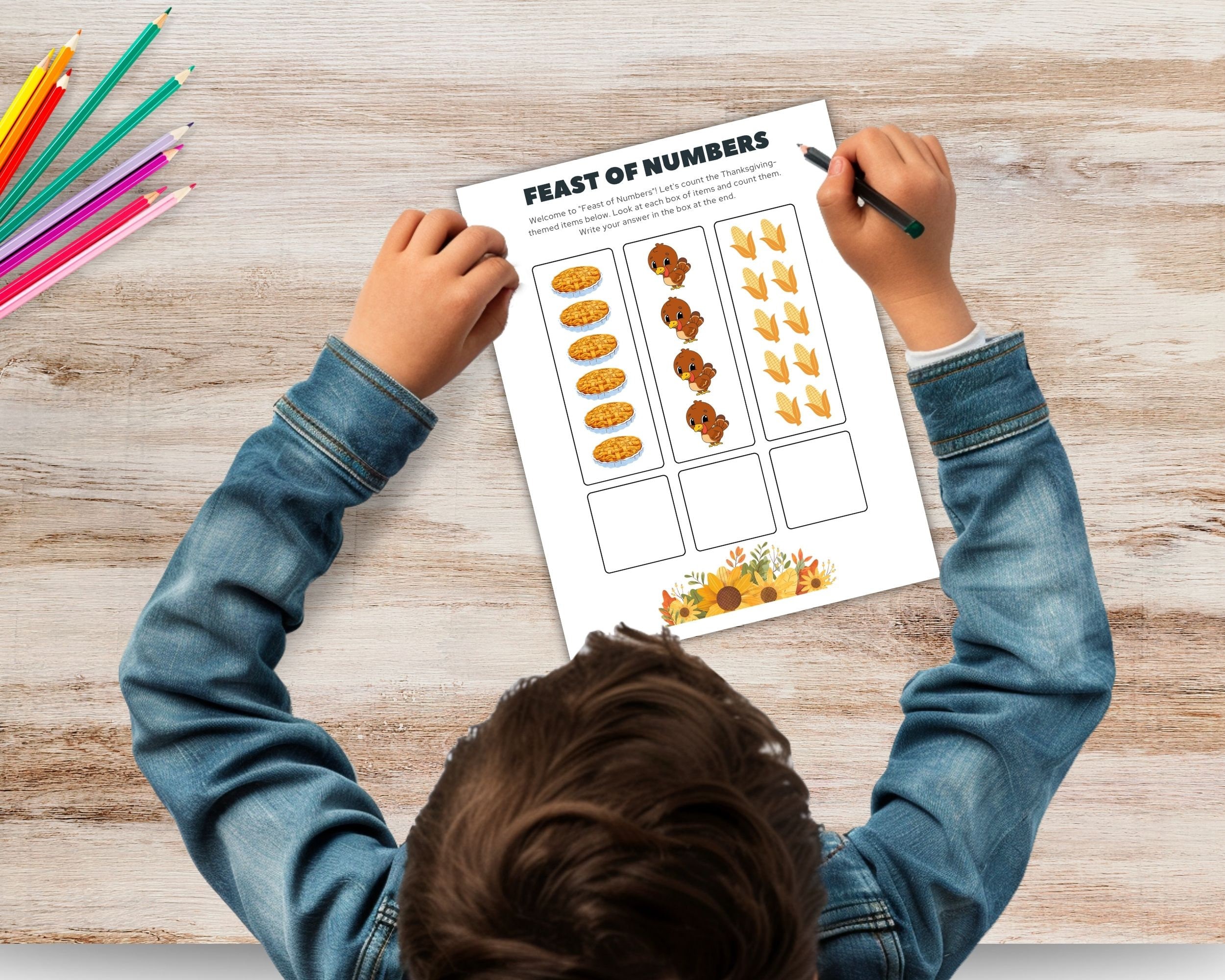 Thanksgiving Preschool Math Worksheets | Educational Printable | Pre-k ...