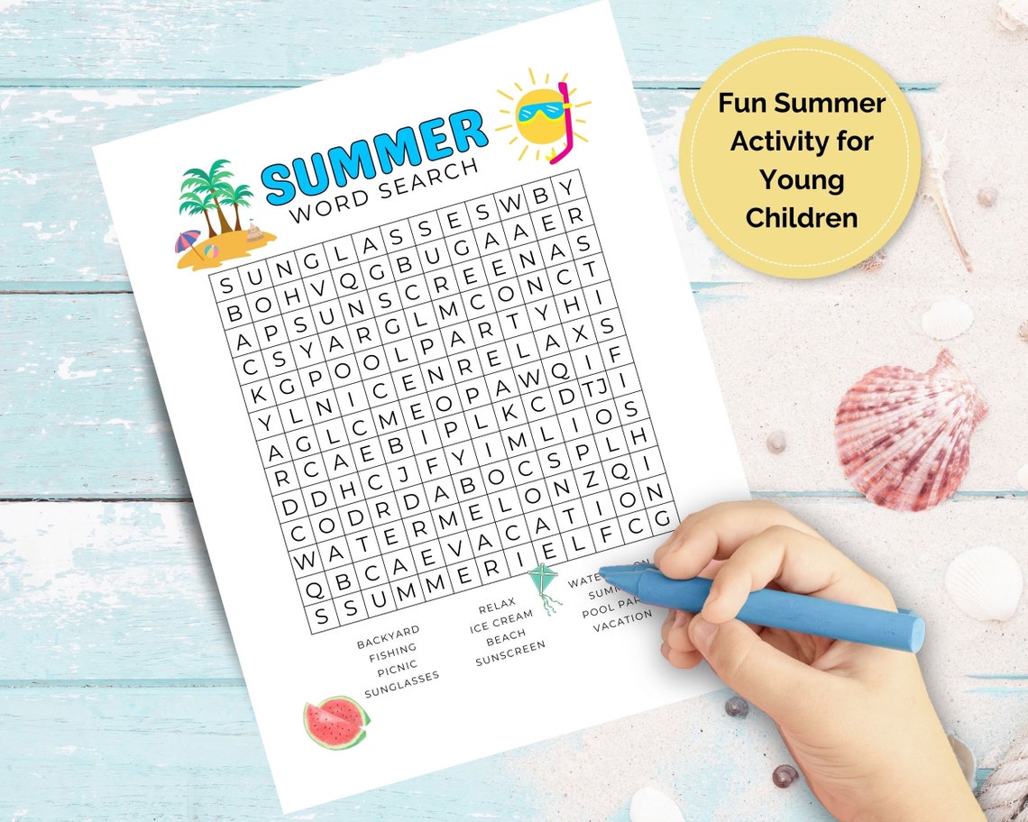 Summer Printable Word Search Printable Preschool Classroom Activity End ...