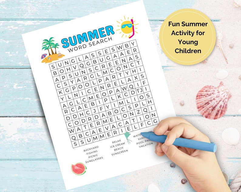 Summer Printable Word Search | Printable Preschool Classroom Activity ...