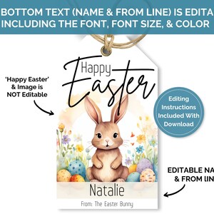 Editable Easter Basket Tag | Printable Easter Basket Name Tag | Easter ...