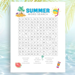 Summer Printable Word Search | Printable Preschool Classroom Activity ...