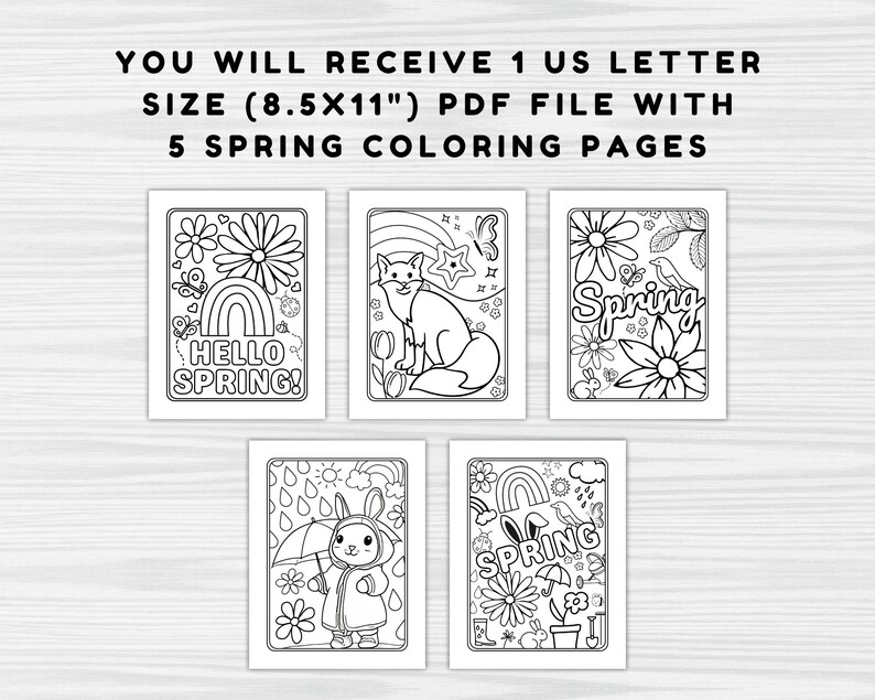 Hello Spring Coloring Pages | Printable Spring Coloring Page for Kids ...