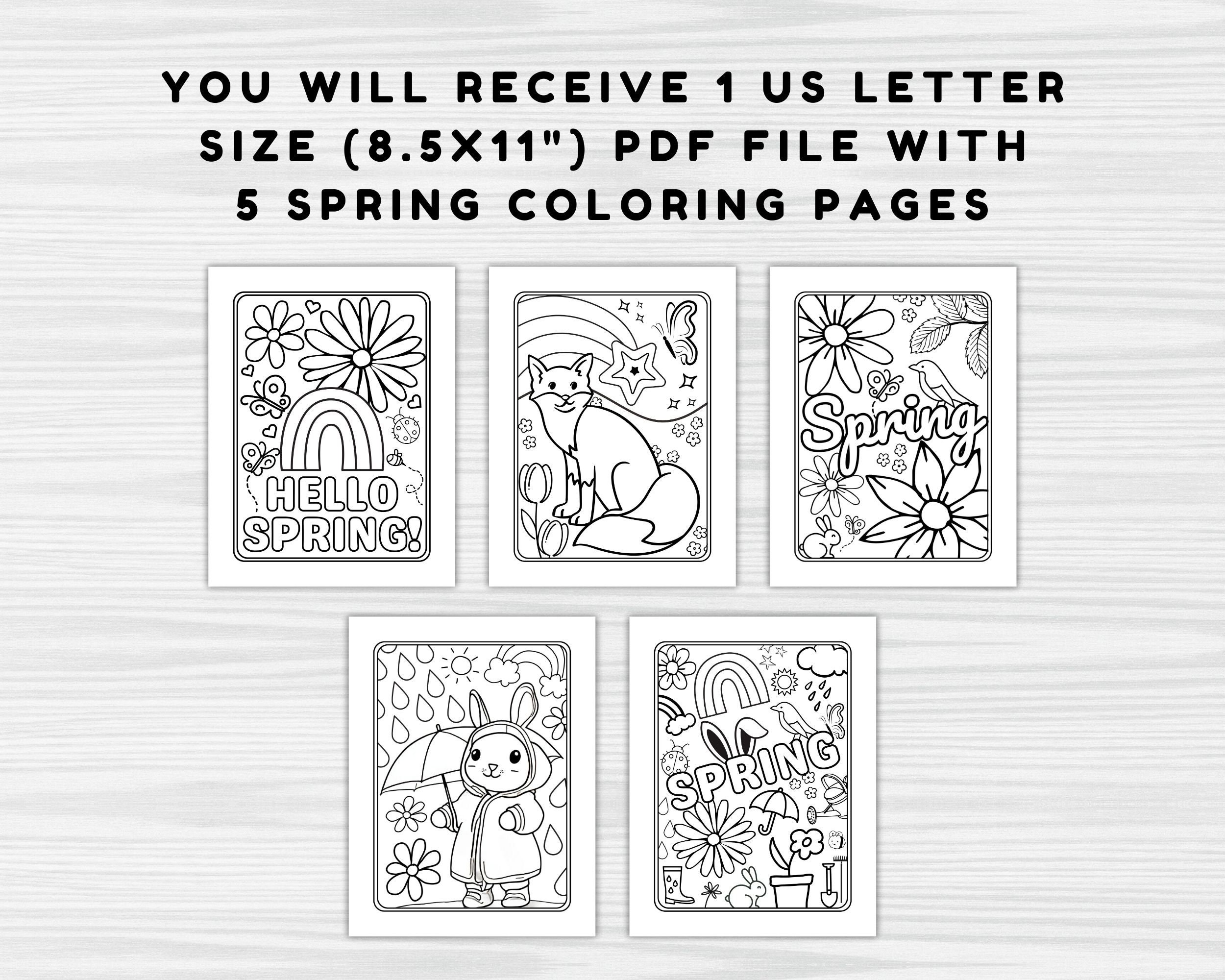 Hello Spring Coloring Pages | Printable Spring Coloring Page for Kids ...