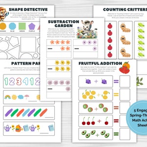 Spring Math Worksheets for Preschool & Kindergarten | Educational ...