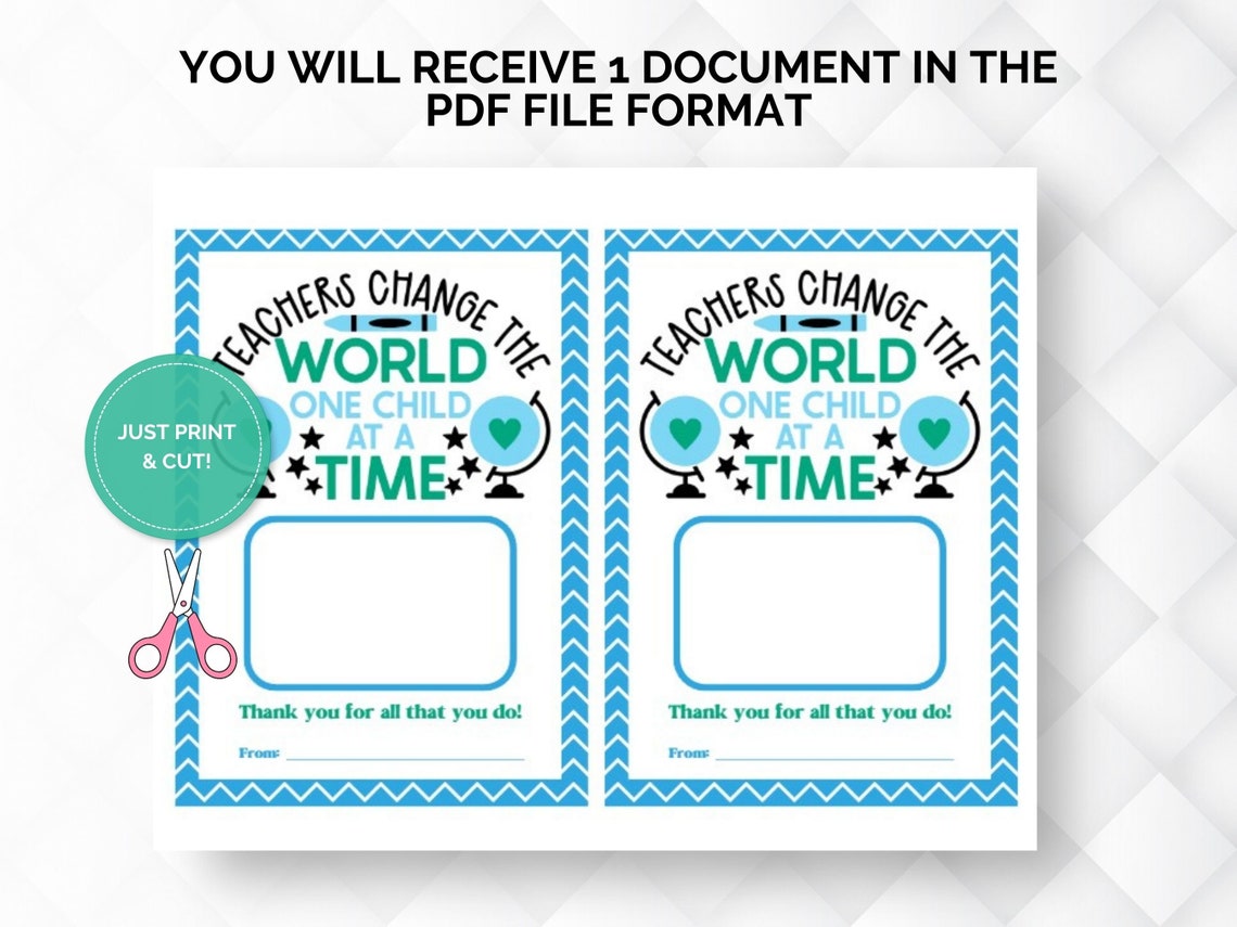 Teacher Appreciation Gift Card Holder, Printable Teacher Thank You Card ...