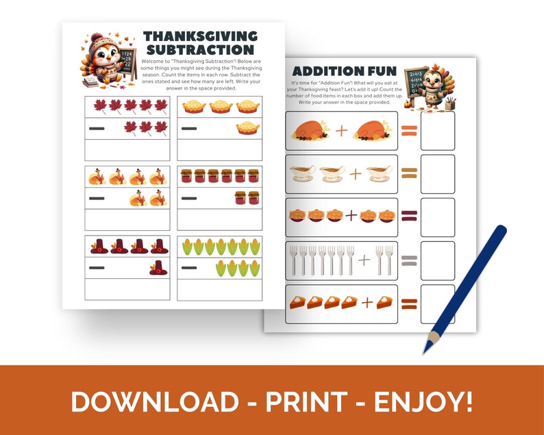 Thanksgiving Preschool Math Worksheets | Educational Printable | Pre-k ...