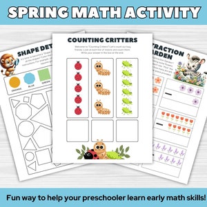 Spring Math Worksheets for Preschool & Kindergarten | Educational ...