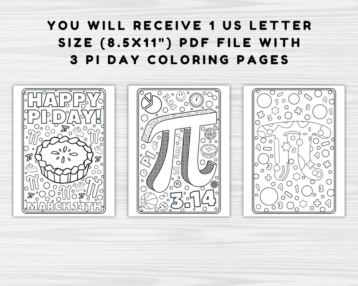 Pi Day Coloring Pages, Printable Math Activity for Kids, Fun Pi Day ...