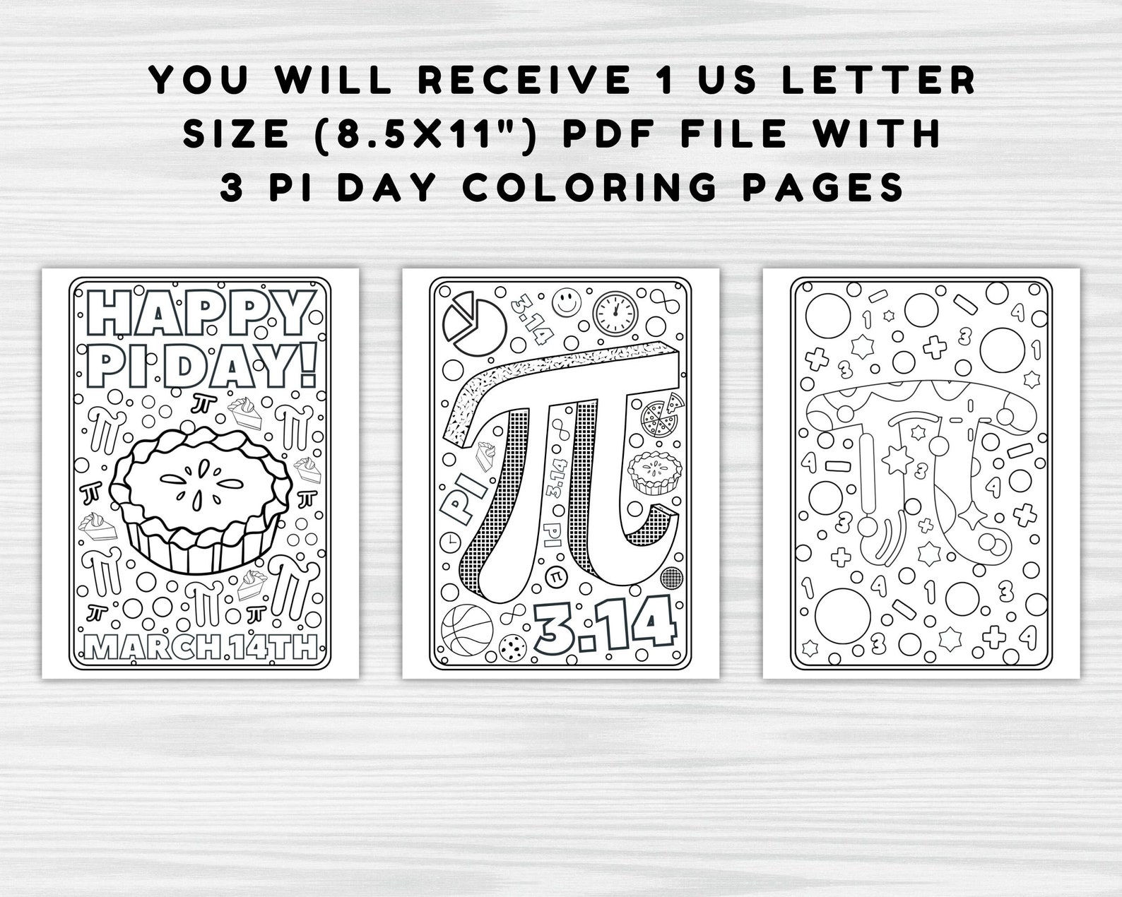 Pi Day Coloring Pages, Printable Math Activity for Kids, Fun Pi Day ...