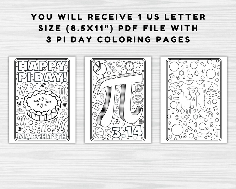 Pi Day Coloring Pages, Printable Math Activity for Kids, Fun Pi Day ...