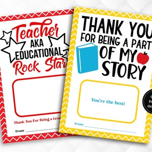 Teacher Appreciation Gift Card Holder Bundle, Printable Teacher Thank ...