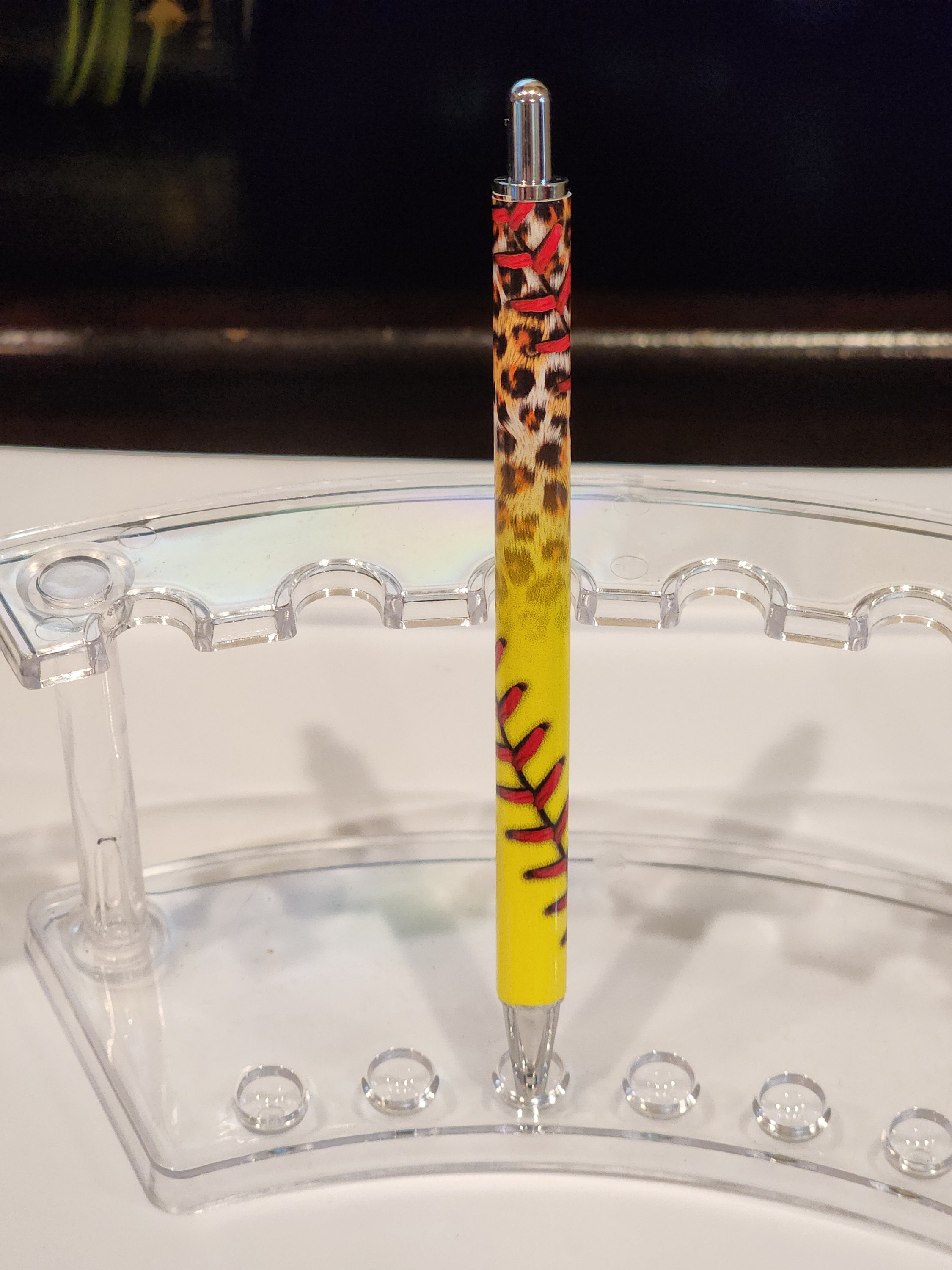 Hand Wrapped Softball Cheetah Pen - Etsy