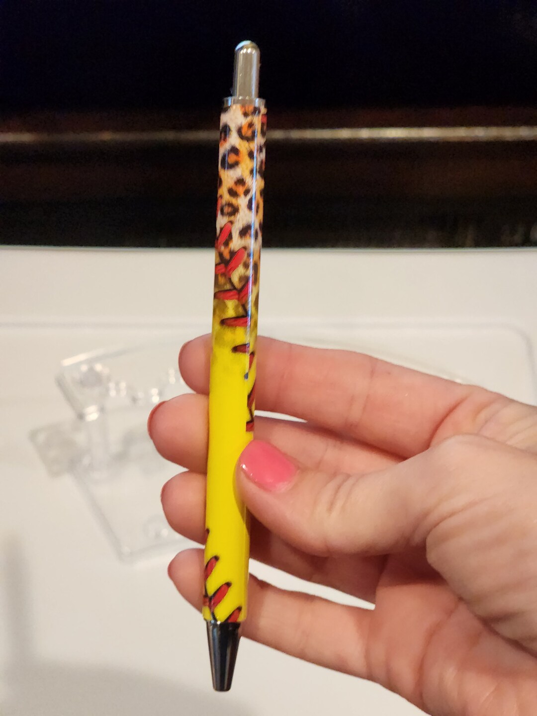 Hand Wrapped Softball Cheetah Pen - Etsy