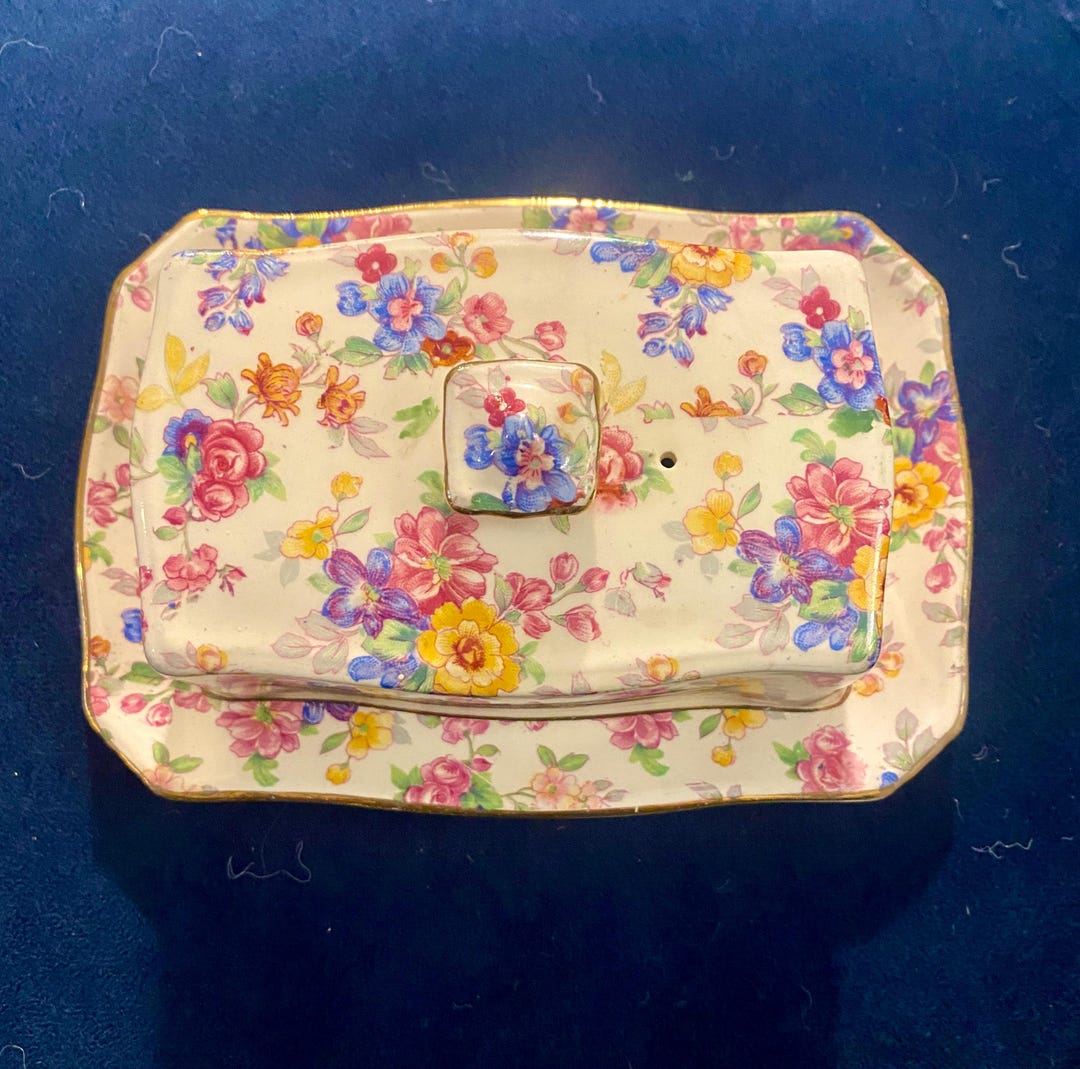 Royal Winton "cotswold" Butter Dish Grimwades Chintz English - Etsy