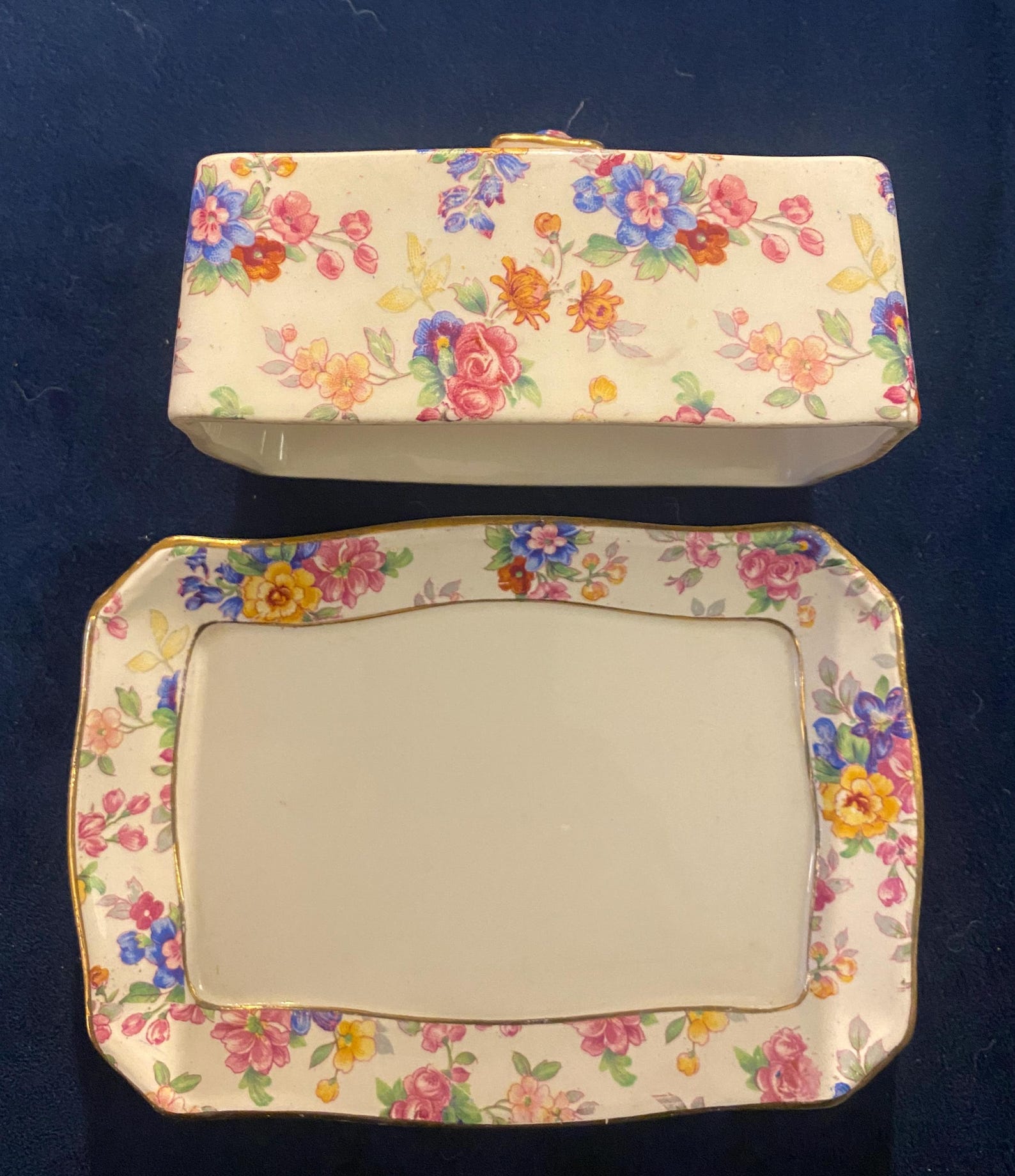 Royal Winton "cotswold" Butter Dish Grimwades Chintz English - Etsy