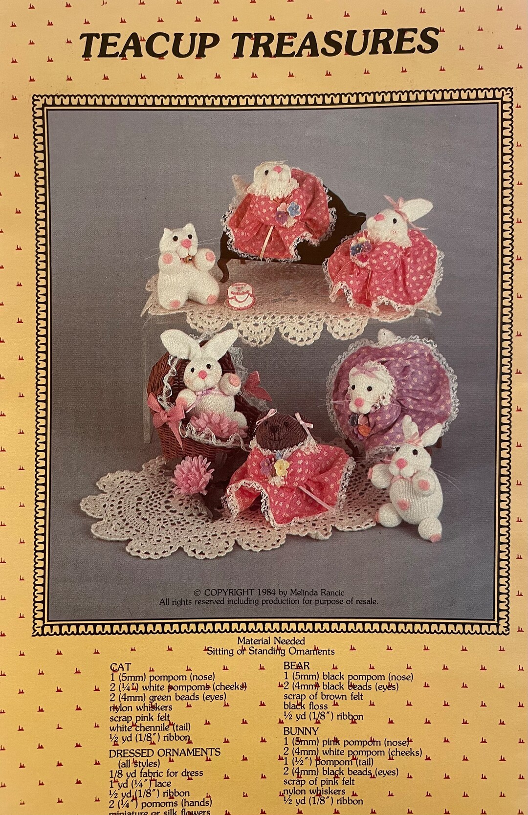 Vintage Teacup Treasures Stuffed Animal Pattern - Etsy