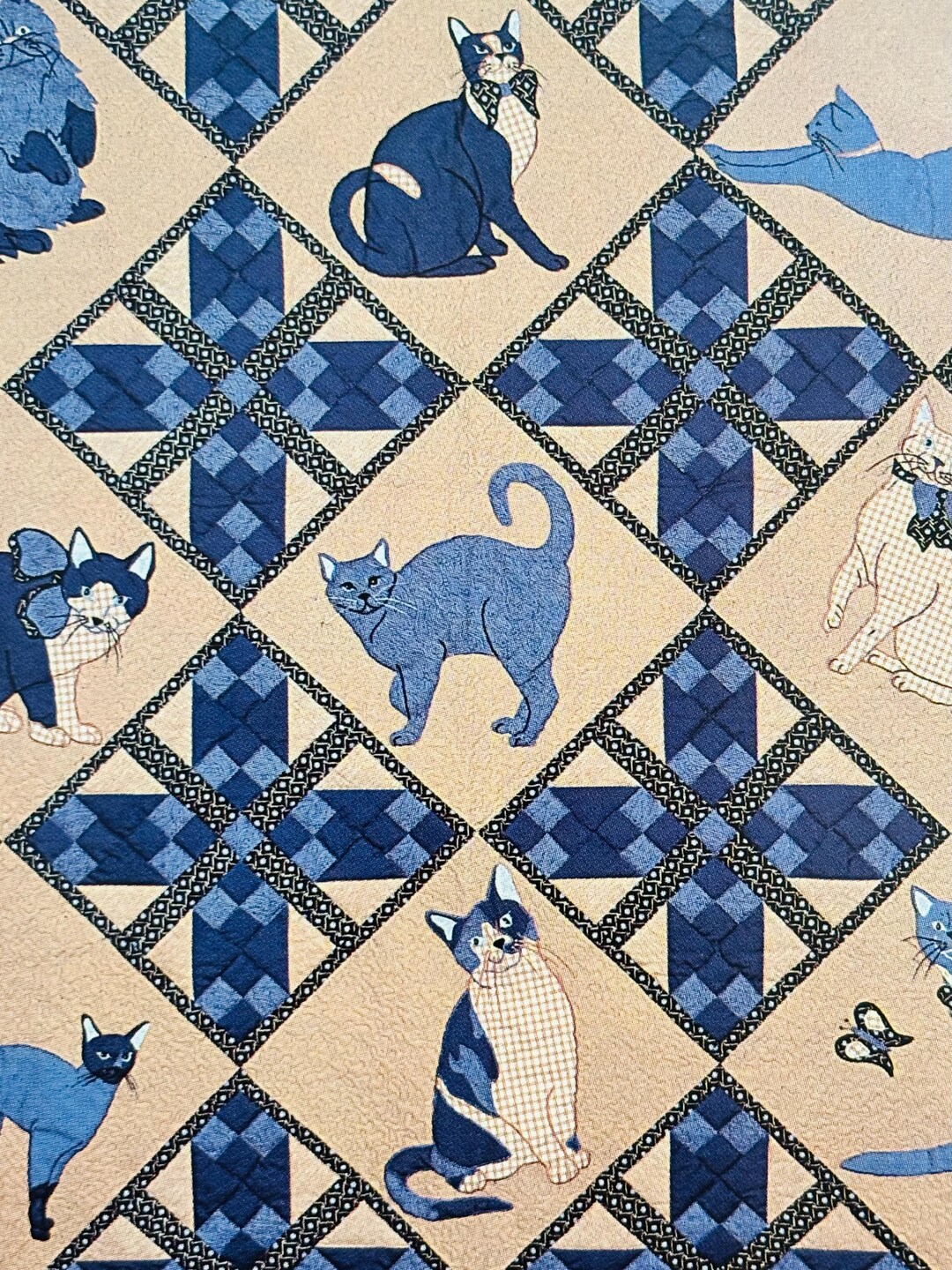 Vintage (1995) Quilt Pattern and Instructions | I Love Cats | Finished ...