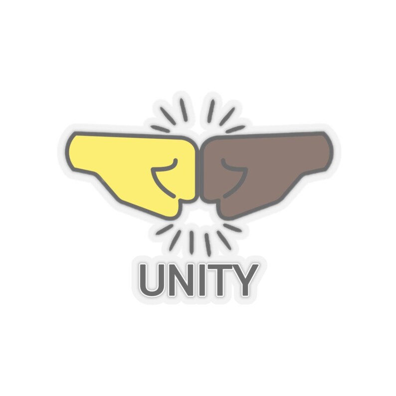 Unity Fist Bump Kiss-cut Sticker Celebrating Diversity and Togetherness ...