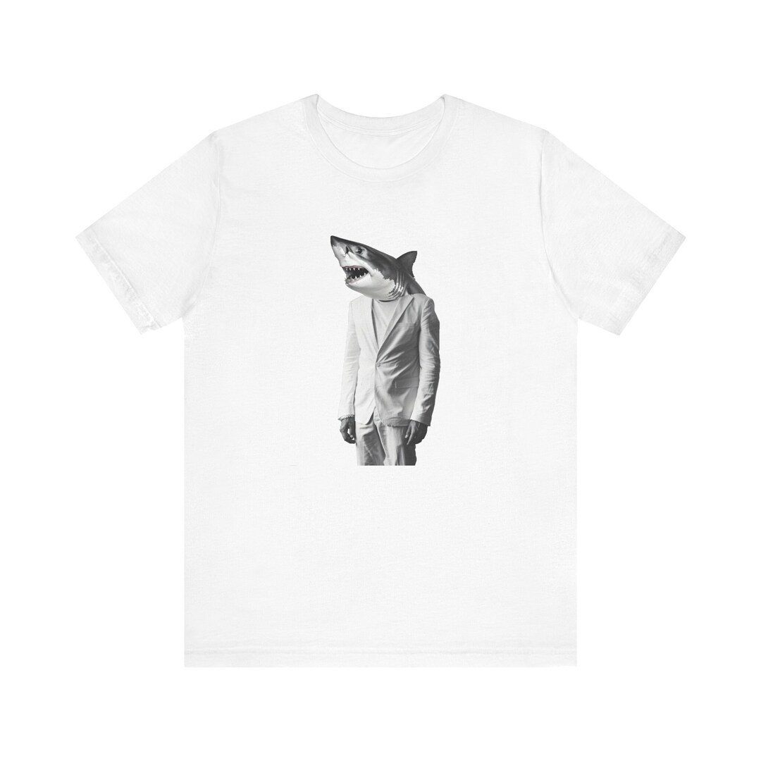 Shark Head Man T-shirt: Funny Business Shark Tee - Etsy