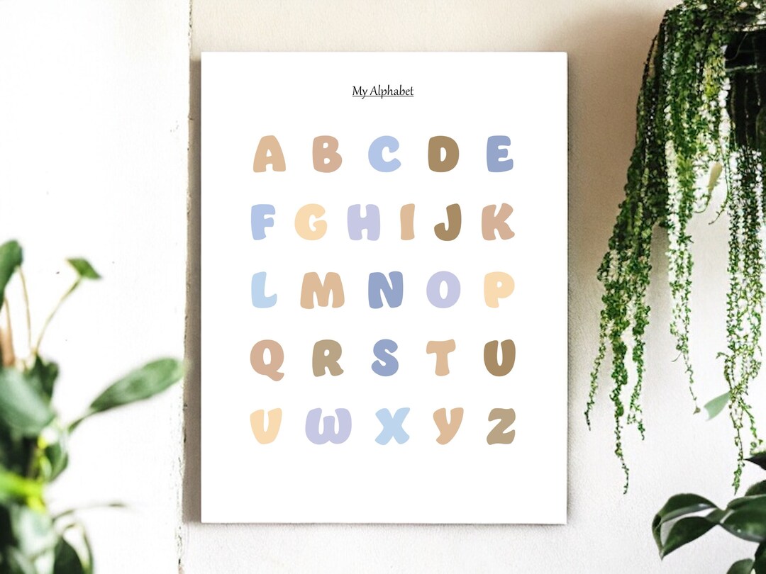 ABC Learning Poster Kids ABC Educational Poster, Chunky Alphabet Poster ...