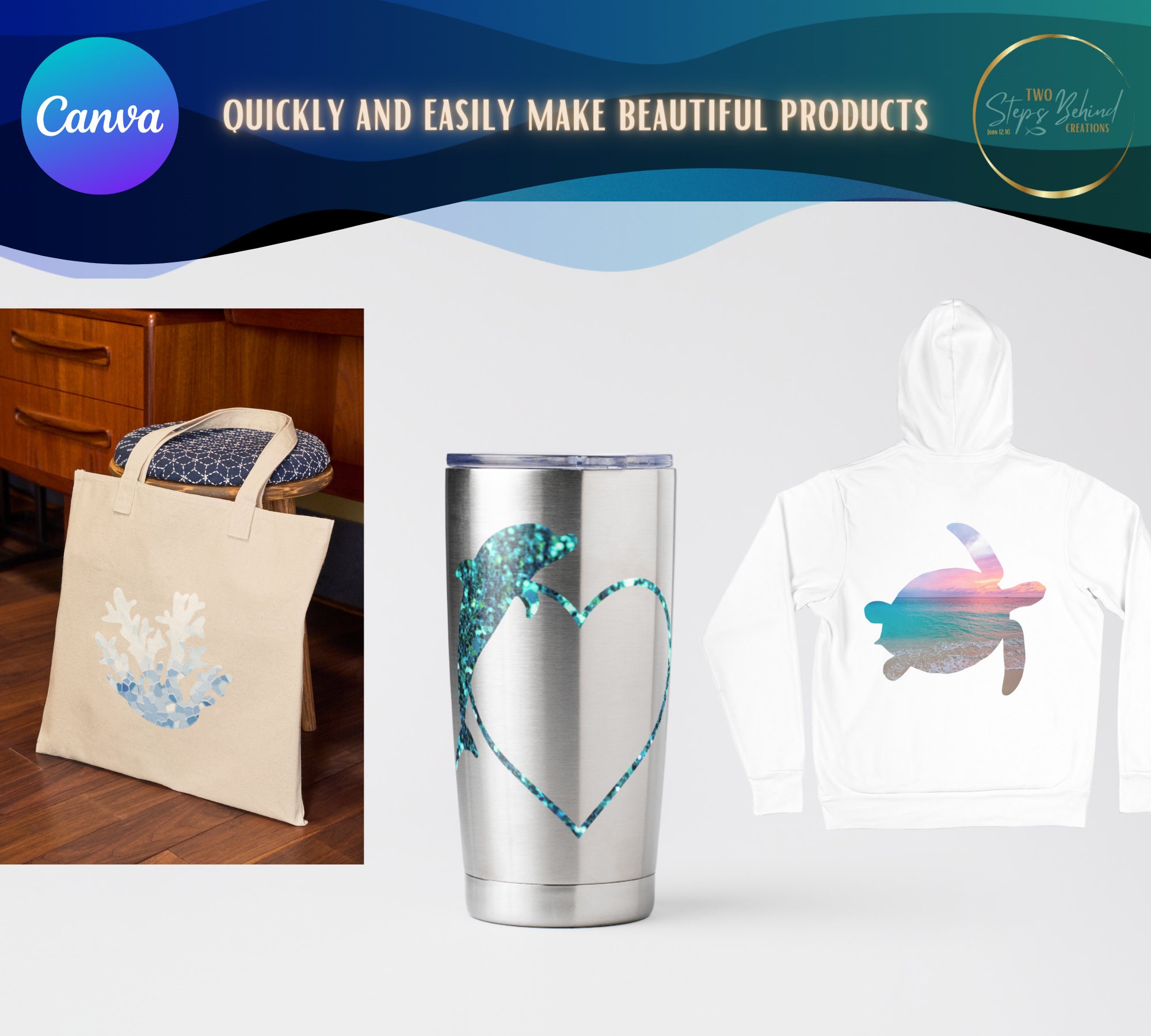Editable Canva Frame Template - Beach Sea Creatures Design - Photo Fill ...