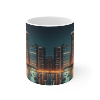 Vibrant Chicago City Skyline Coffee Cup, Chicago Windy City, Mug 11oz ...