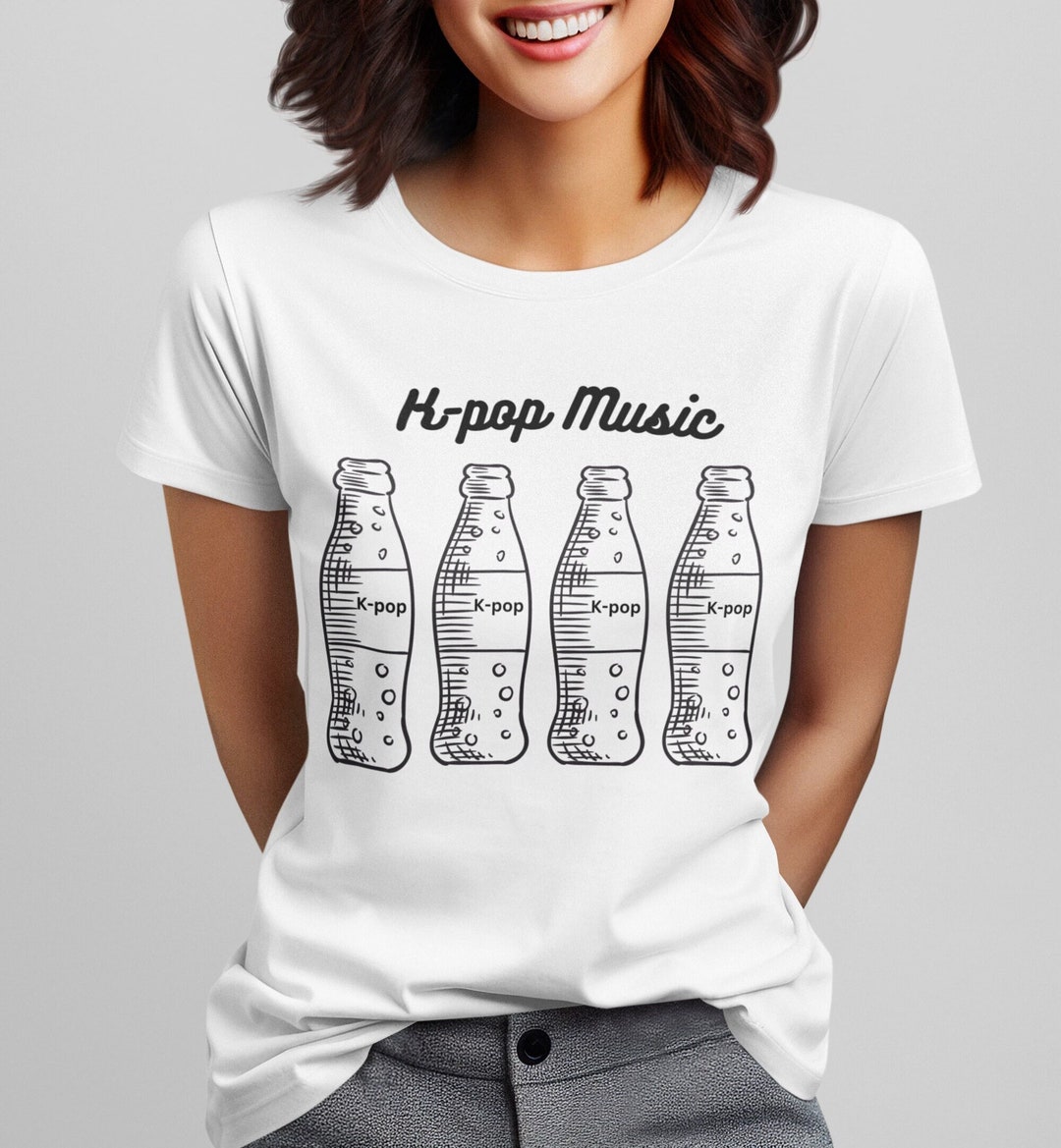 K-pop Music Graphic Bottle Tee, Korean Merch, Kpop Group Eras PNG, Kpop ...