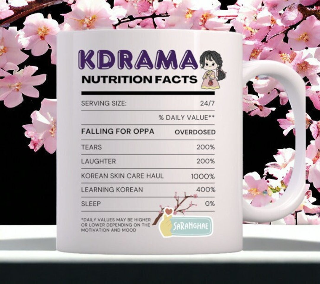 Kdrama Nutrition Facts Coffee Mug - K Drama Lover Gift - Etsy