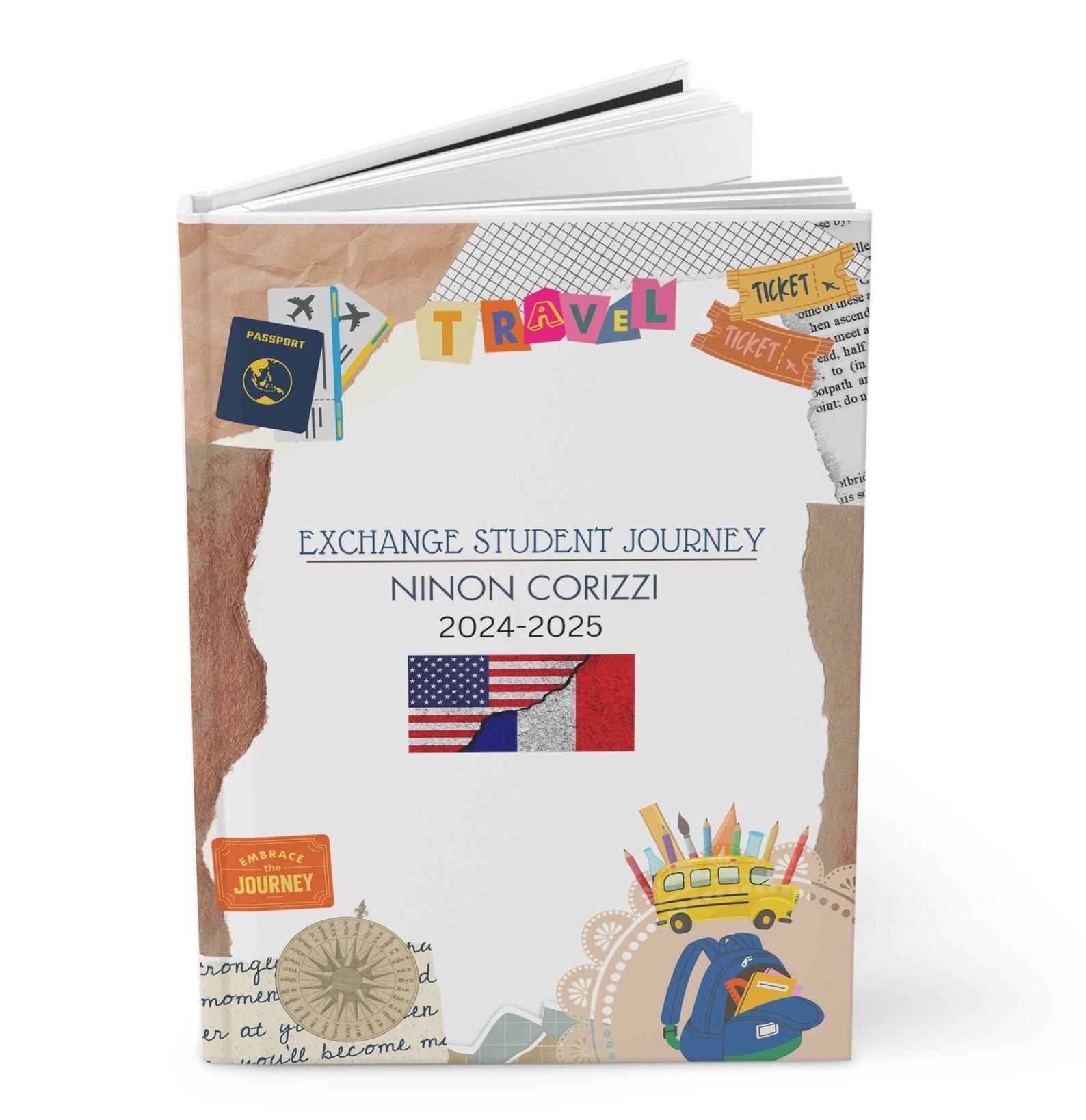 Personalized Exchange Student Welcome Gift, Hardcover Journal Matte - Etsy