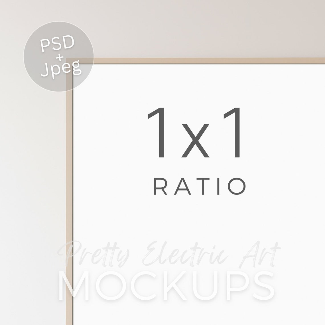1x1 Square Wooden Frame Mockup Living Room Interior Home Interior ...
