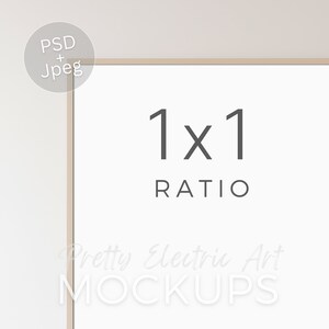 1x1 Square Wooden Frame Mockup Living Room Interior Home Interior ...