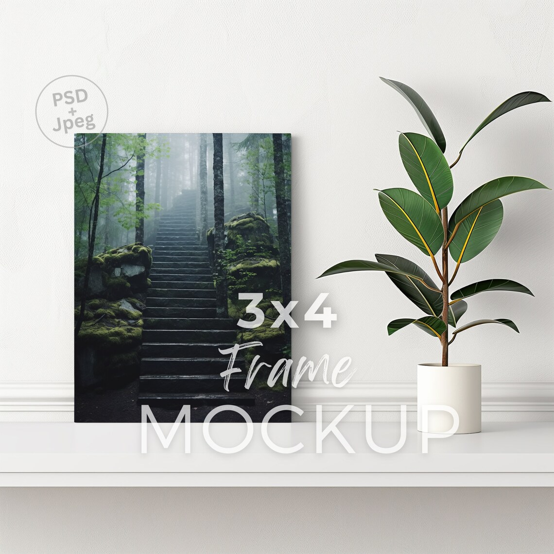 3x4 Poster Mockup 3:4 Ratio Print Mockup Canvas Mockup Vertical Frame ...