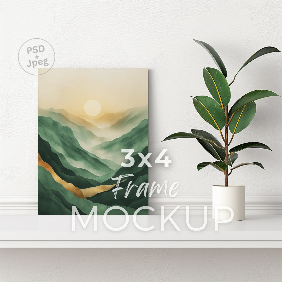 3x4 Poster Mockup 3:4 Ratio Print Mockup Canvas Mockup Vertical Frame ...