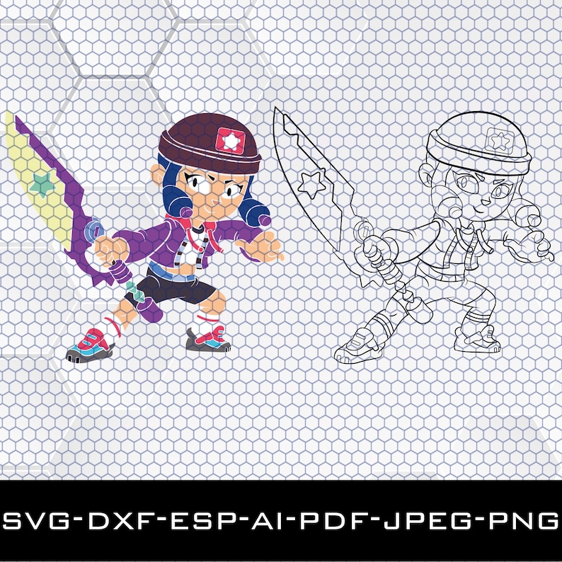 Brawl Stars Bibi Design,drawing,svg,dxf,png,jpeg,esp,pdf,ai,clipart ...